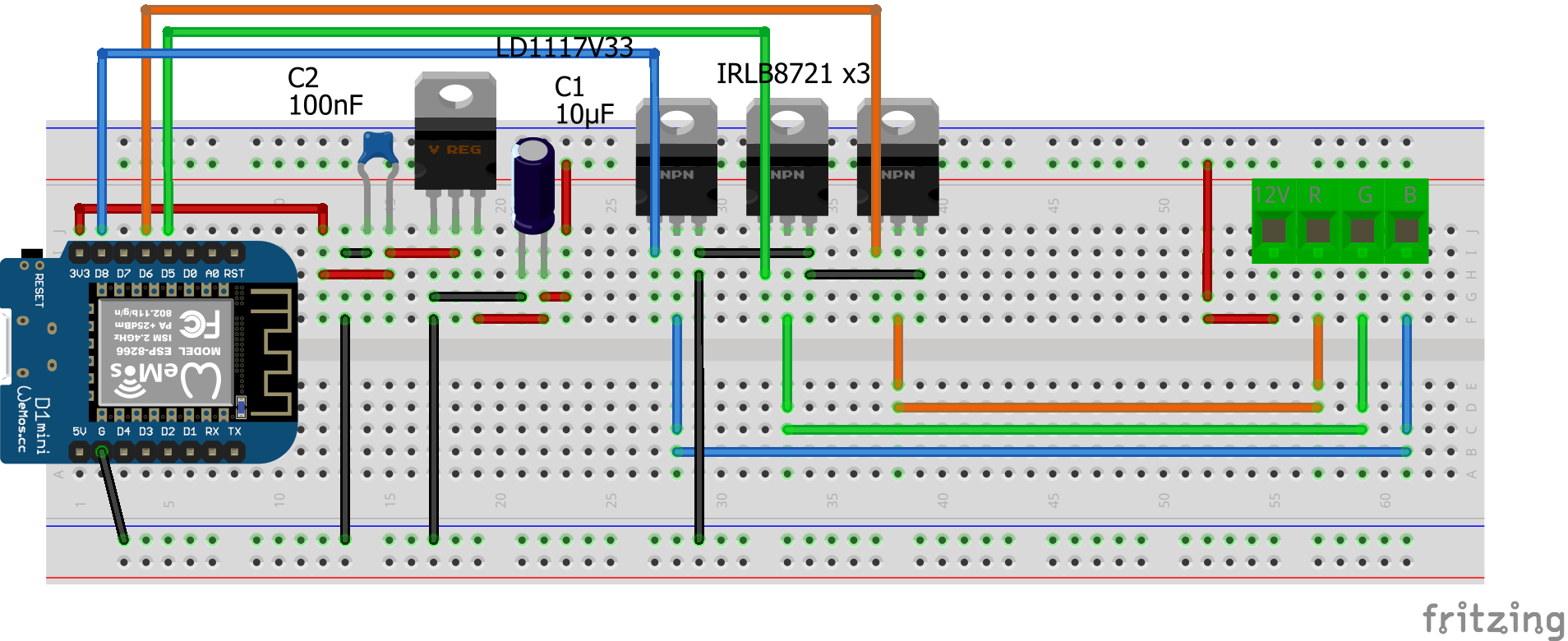 Arduino ESP8266 Wifi Steuerung für einen RGB LED Strip - chrisklinger.de